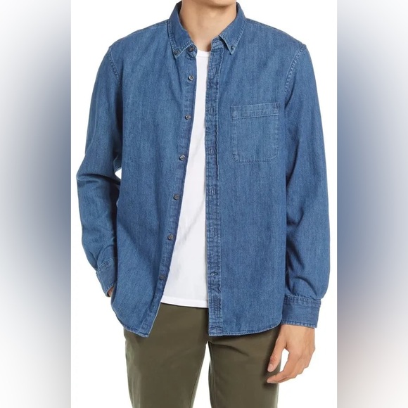 Club Monaco | Shirts | Club Monaco Blue Slim Fit Denim Shirt | Poshmark